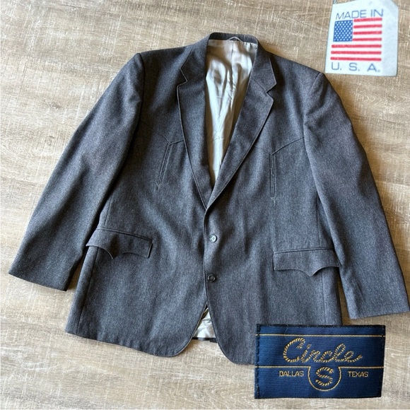 Circle T | Suits & Blazers | Vtg Circle S 2piece Western Yolk Suit Gray ...